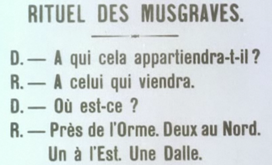Critique : « The Musgrave Ritual » (1912) – Le Cercle Holmésien de Paris